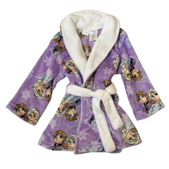 Disney | Pajamas | Disney Frozen Bath Robe Purple Elsa Anna Character ...